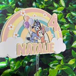 Bluey Inspired Cake Topper, Personalized Bluey Birthday. - Etsy