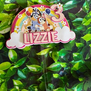 Bluey Inspired Cake Topper, Personalized Bluey Birthday. - Etsy