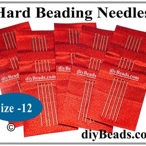 HARD BEADING NEEDLES - Size 10 or Size 12 - Sold 25 Pcs - Diybeads - Etsy