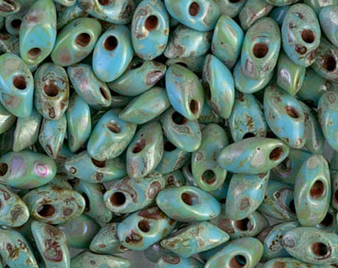LMA-4514 Opaque Turquoise Blue Luster Size 4mm X 7mm Miyuki Long ...