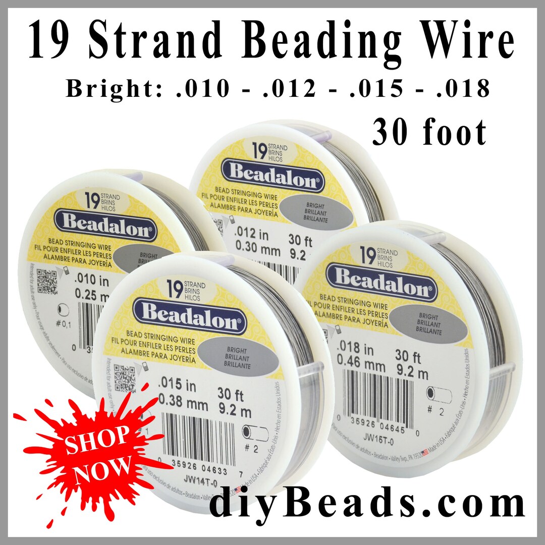 BEADALON BEADING WIRE - 19 Strand Beadalon Beading Wire, Nylon Coated ...