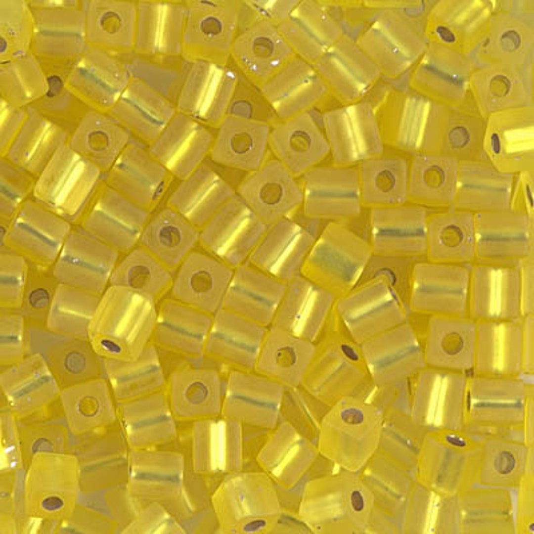 Square Bead SB-6F Miyuki Square Beads Size 4mm Matte Silver Lined ...