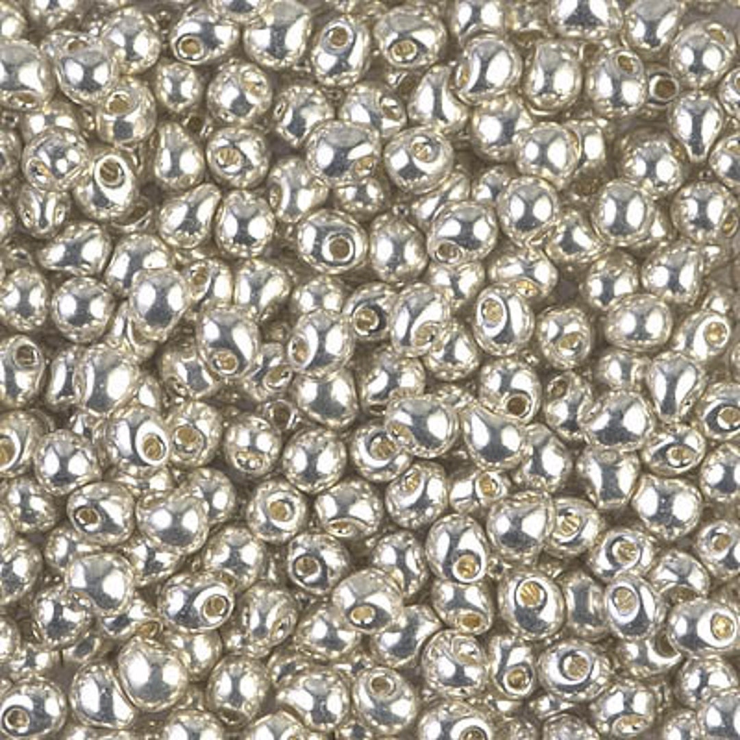 Drop Bead DP-1051 Miyuki Drop Beads 3.4mm Galvanized Silver 10 Grams ...