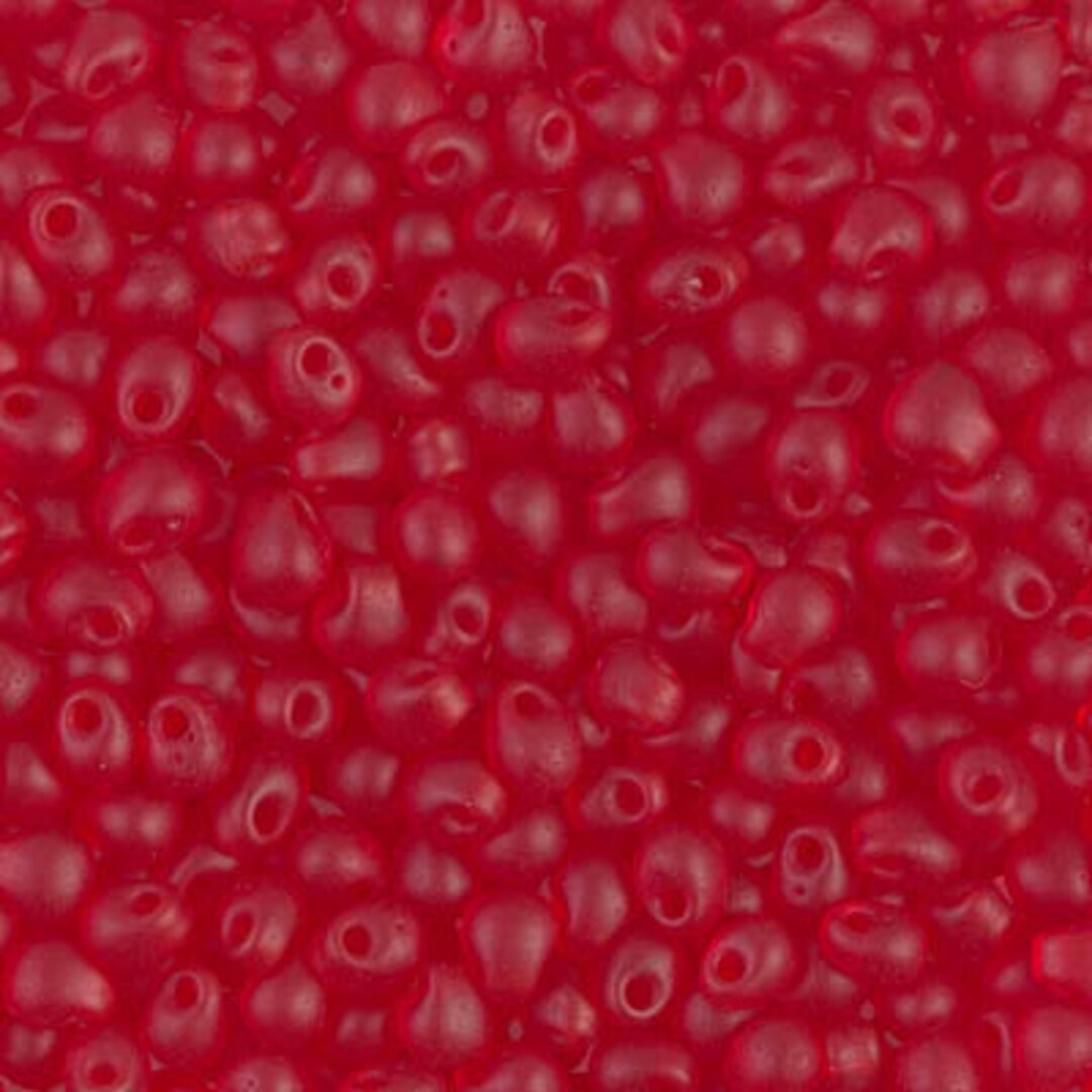 Drop Bead DP-140F Miyuki Drop Beads Size 3.4mm Matte Transparent Red ...