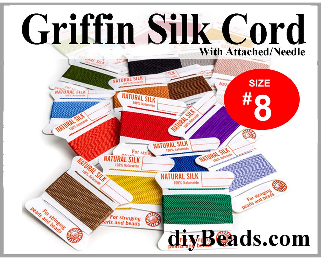 Silk Thread Size # 8 With Attached Needle - 100% Silk Thread Cord ...