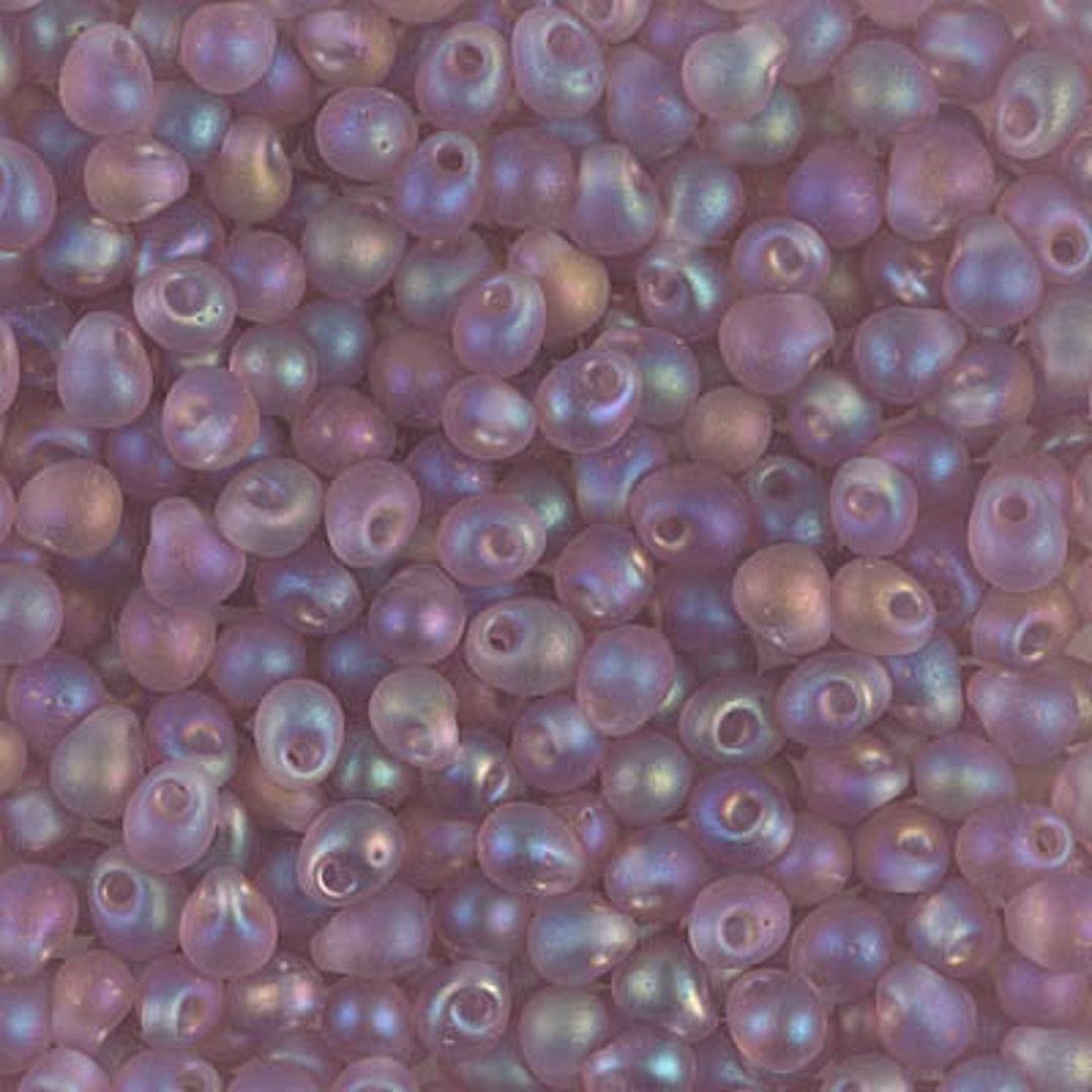 Drop Bead DP-142FR Miyuki Drop Beads 3.4mm Matte Transparent Smokey ...