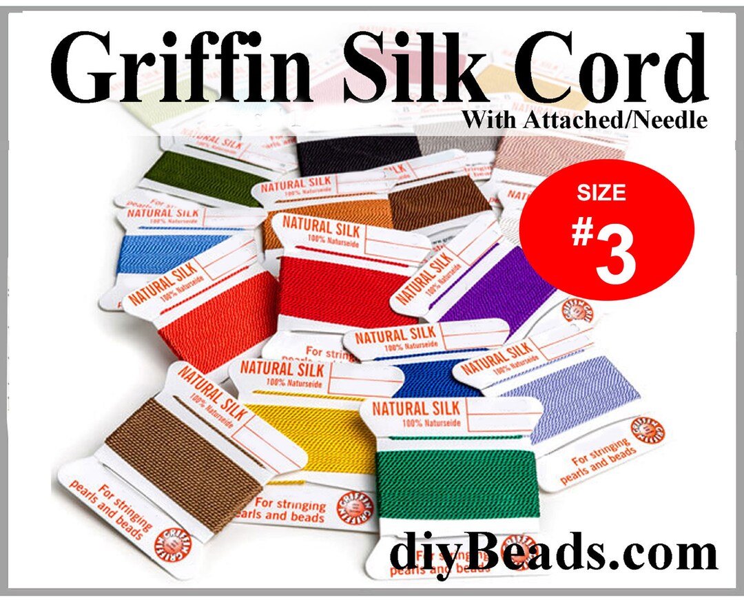 Silk Thread Size #3 With Attached Needle - 100% Silk Thread Cord - Made ...