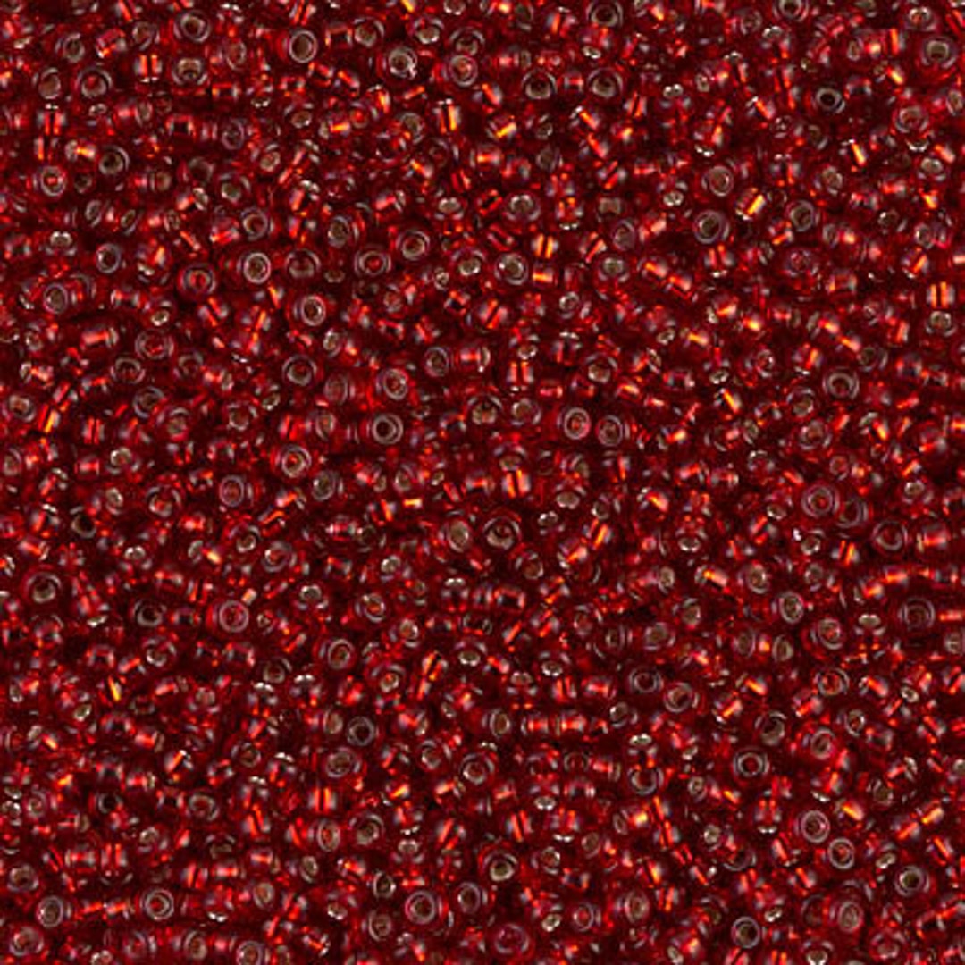 Seed Bead 15-1420 Miyuki Seed Beads Size 15/0 Dyed Silver Lined Brick ...