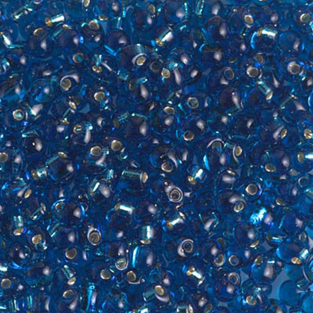 Drop Bead DP-25 Miyuki Drop Beads 3.4mm Silver Lined Capri Blue 10 ...