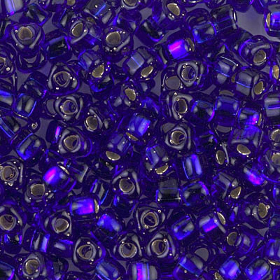 Triangle Bead TR5-20 Miyuki Triangle Beads 5/0 Silver Lined Cobalt 10 ...