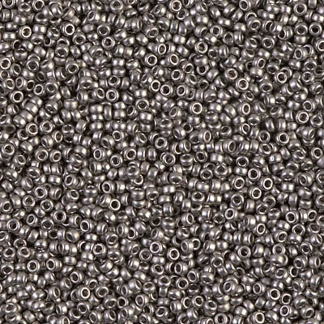 Seed Bead 15-190F Miyuki Seed Beads Size 15/0 Matte Nickel Plated Sold ...