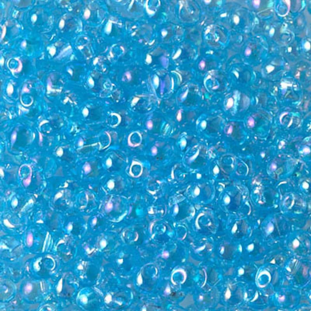 Drop Beads 3.4 Mm Miyuki Drop Beads DP-260 Transparent Aqua AB 10 Grams ...