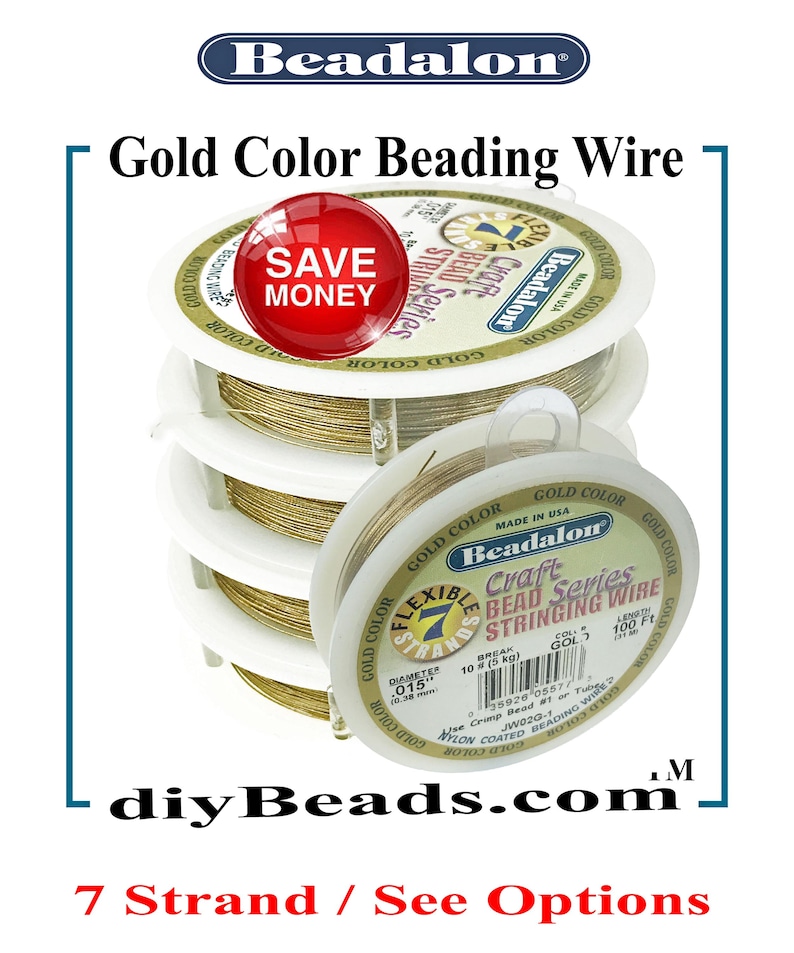 Beadalon 7 Strand Gold Beading Stringing Wire, See Options - Etsy