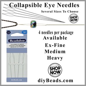 Collapsible Eye Needles for Beading - 3 Sizes Diybeads - Etsy