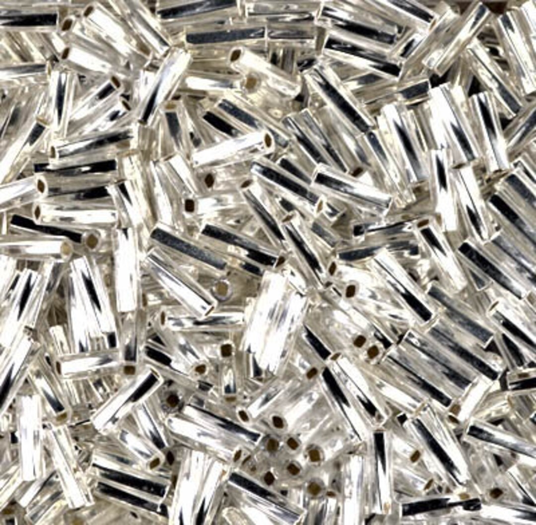 Bugle Bead TW206-1 - Miyuki Twisted Bugle Beads Size 2mm X 6mm - Silver ...