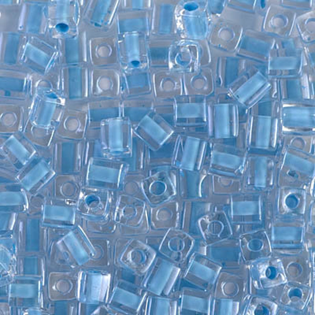 Square Bead SB-221 Miyuki Square Beads 4mm Sky Blue Lined Crystal 10 ...