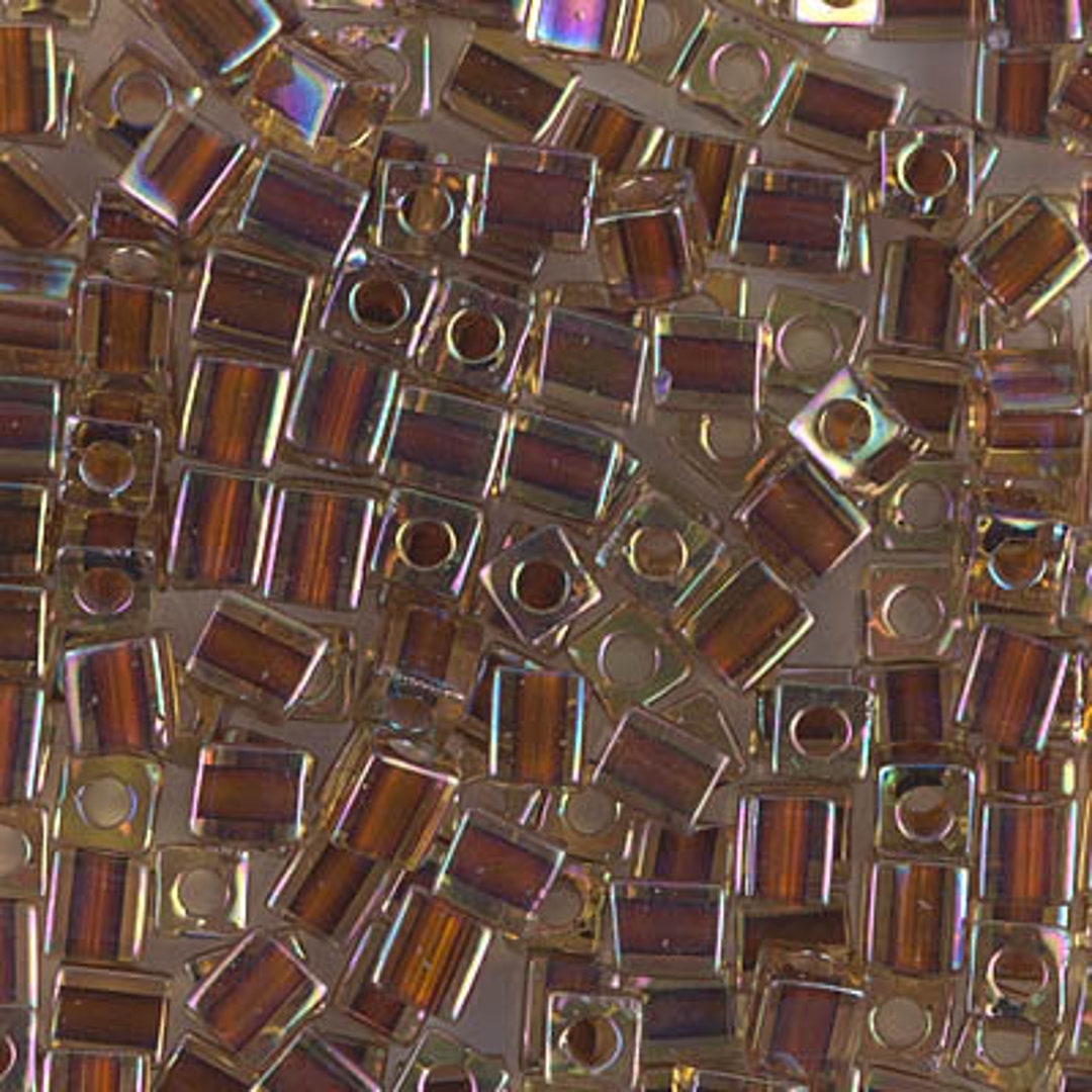Square Beads 4mm SB-357 Miyuki Square Beads Root Beer Lined Light Topaz ...