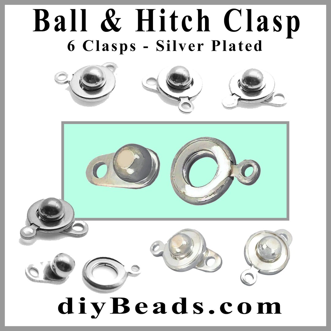 Ball & Hitch Clasps Silver Plated 6 Claps - #332B-050 - Etsy