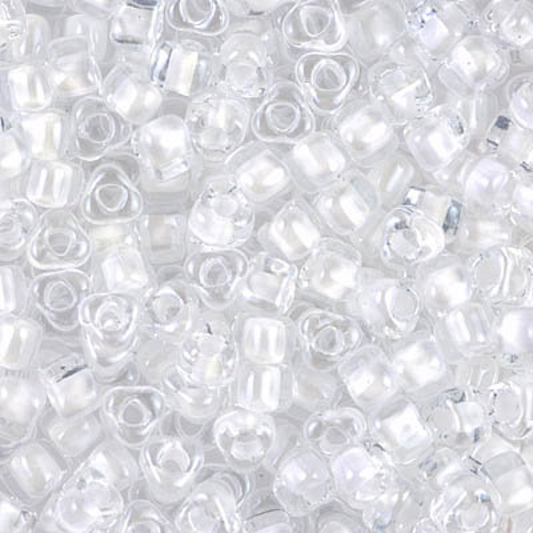 Triangle Beads 5/0 TR5-1104 Miyuki Triangle Beads White Lined Crystal ...