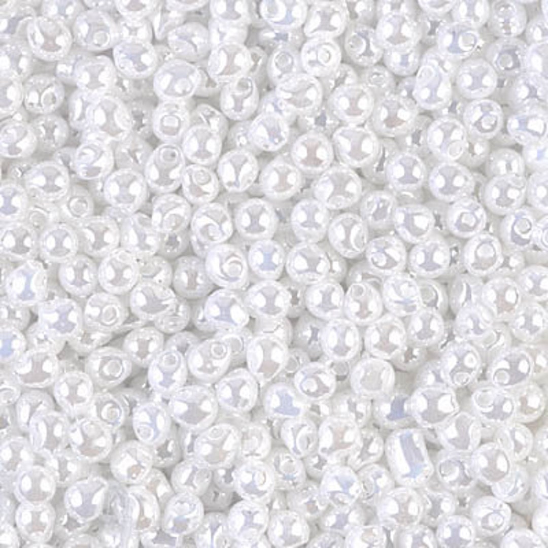 Drop Bead DP28-420 Miyuki Drop Beads 2.8mm White Pearl Ceylon 10 Grams ...