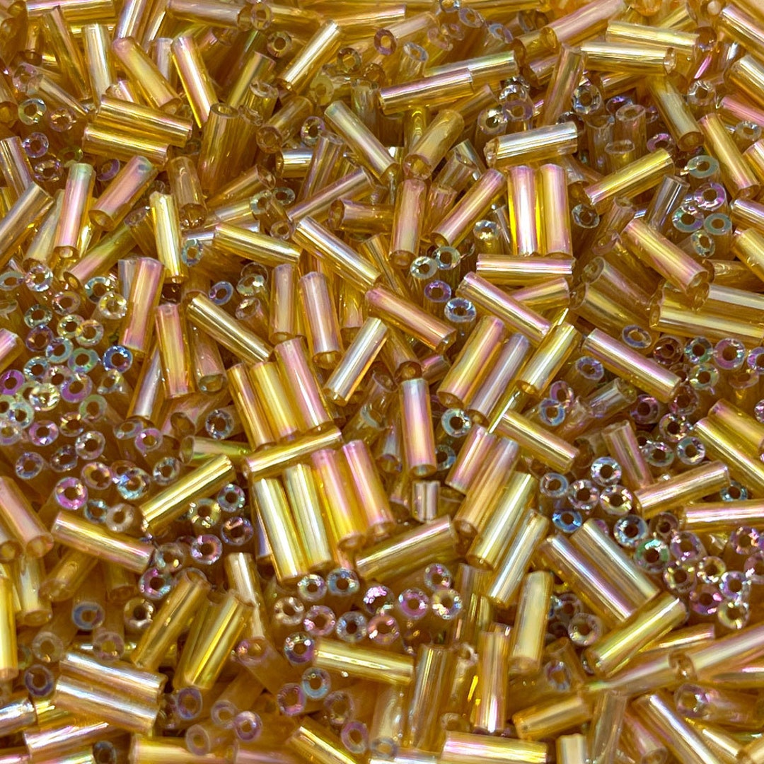 Bugle Bead 98-06-10 Diy Bugle Beads 6mm Rainbow Tan 10 Grams Diy Beads ...