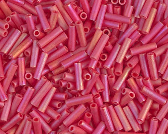Bugle Bead BGL1-408FR Miyuki Bugle Beads 3mm Matte Opaque Red AB 8.5 ...