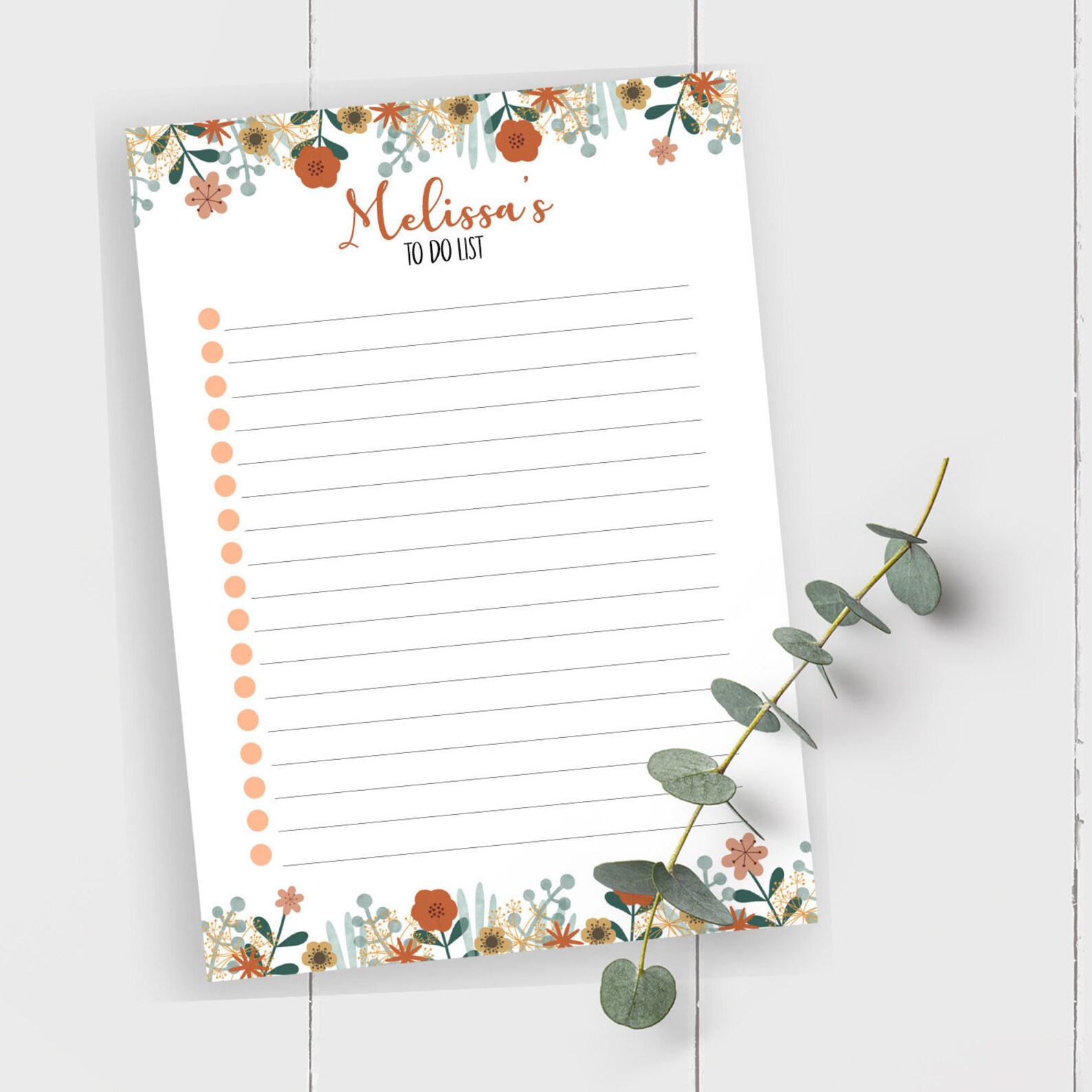 Custom Flower Notepad Custom Bespoke Personalized 40 pages | Etsy