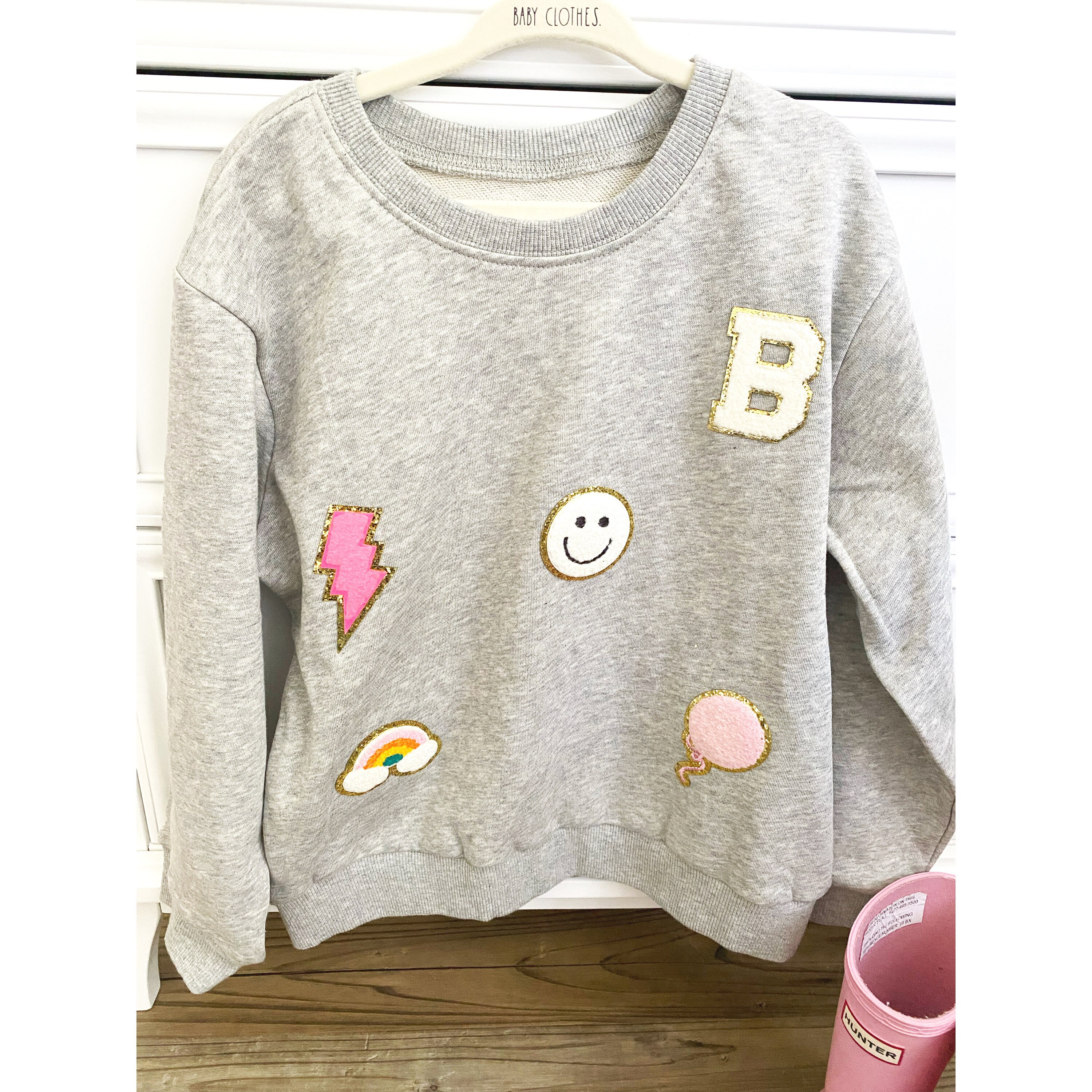 Chenille Patch Sweatshirt, Birthday Girl Sweatshirt, Smiley Patch ...