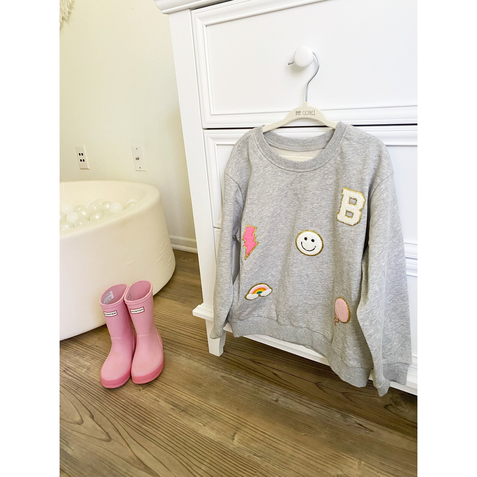 Chenille Patch Sweatshirt, Birthday Girl Sweatshirt, Smiley Patch Sweatshirt, Toddler Single ...