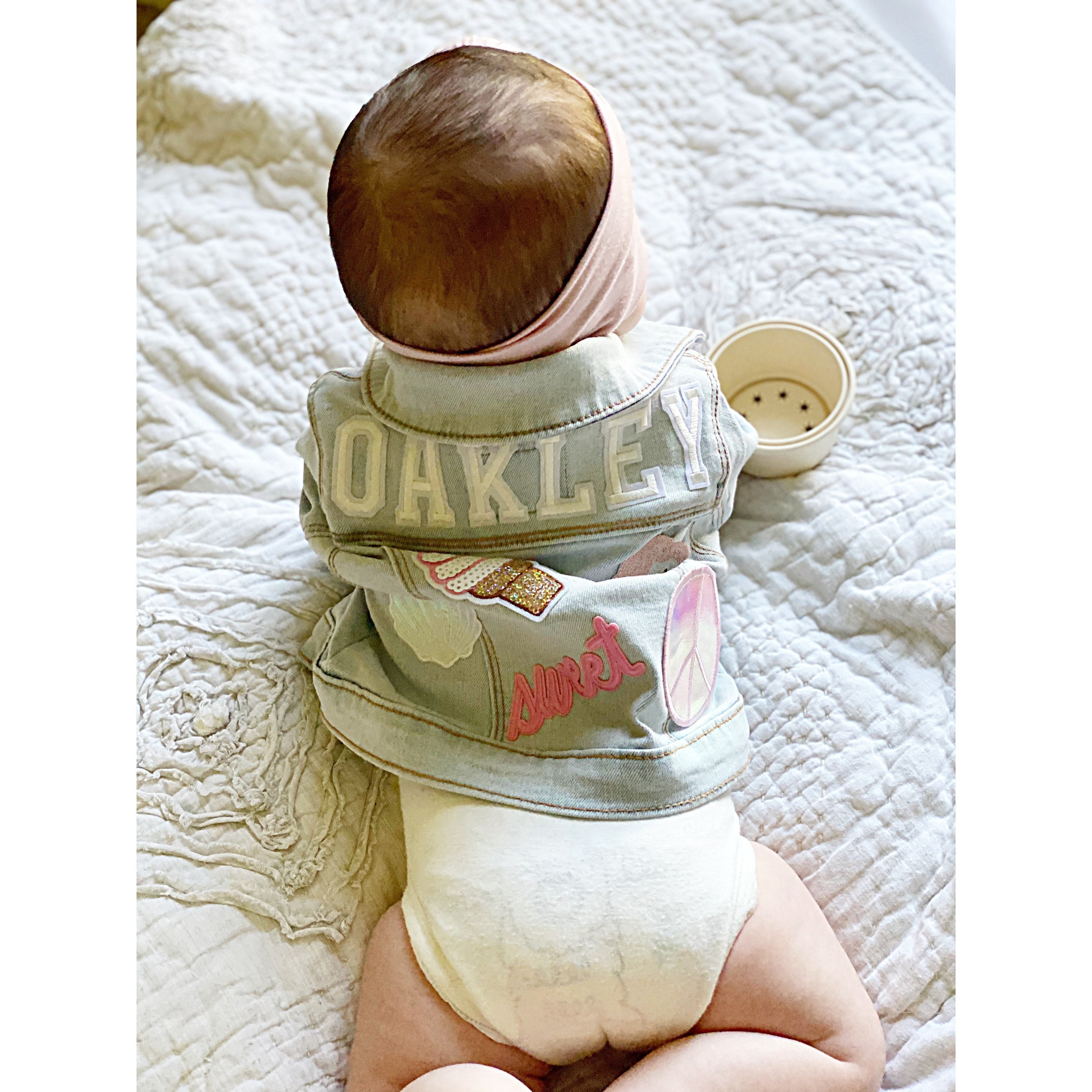 Personalized Baby Denim Jacket / Boho Baby Jacket / Baby Girl Jacket ...