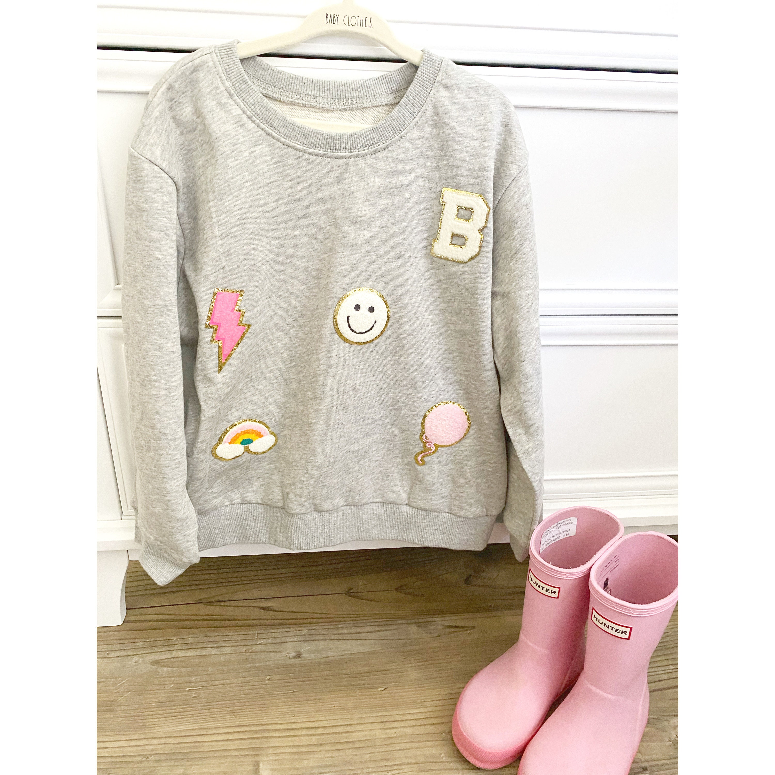 Chenille Patch Sweatshirt, Birthday Girl Sweatshirt, Smiley Patch ...