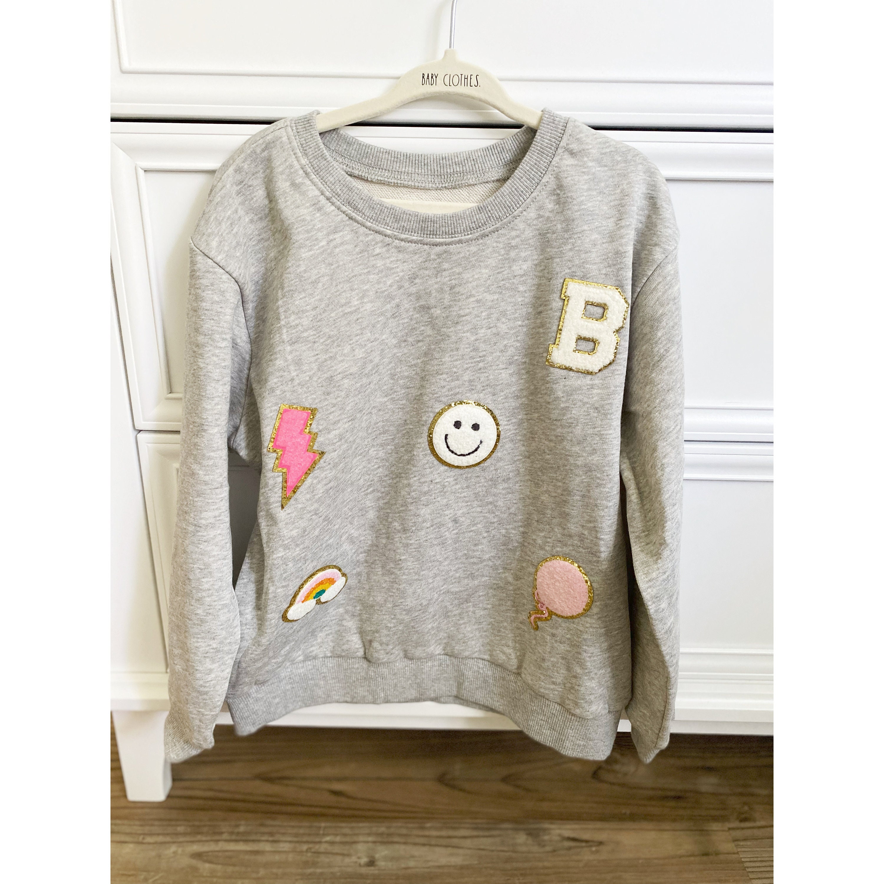 Chenille Patch Sweatshirt, Birthday Girl Sweatshirt, Smiley Patch ...