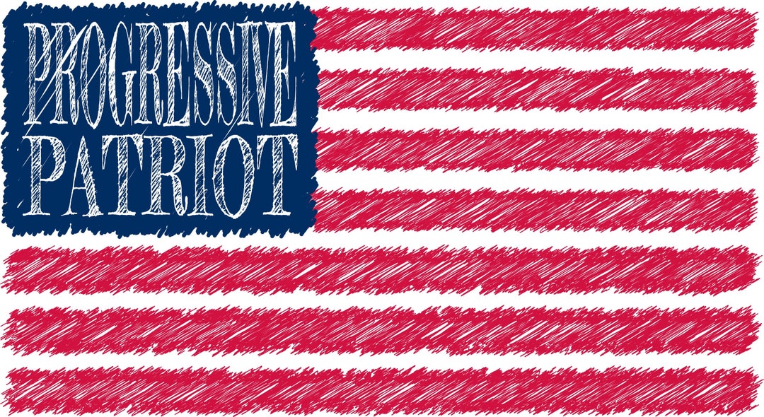 Progressive Patriot Sticker. American Flag Bumper Sticker. Progress is ...