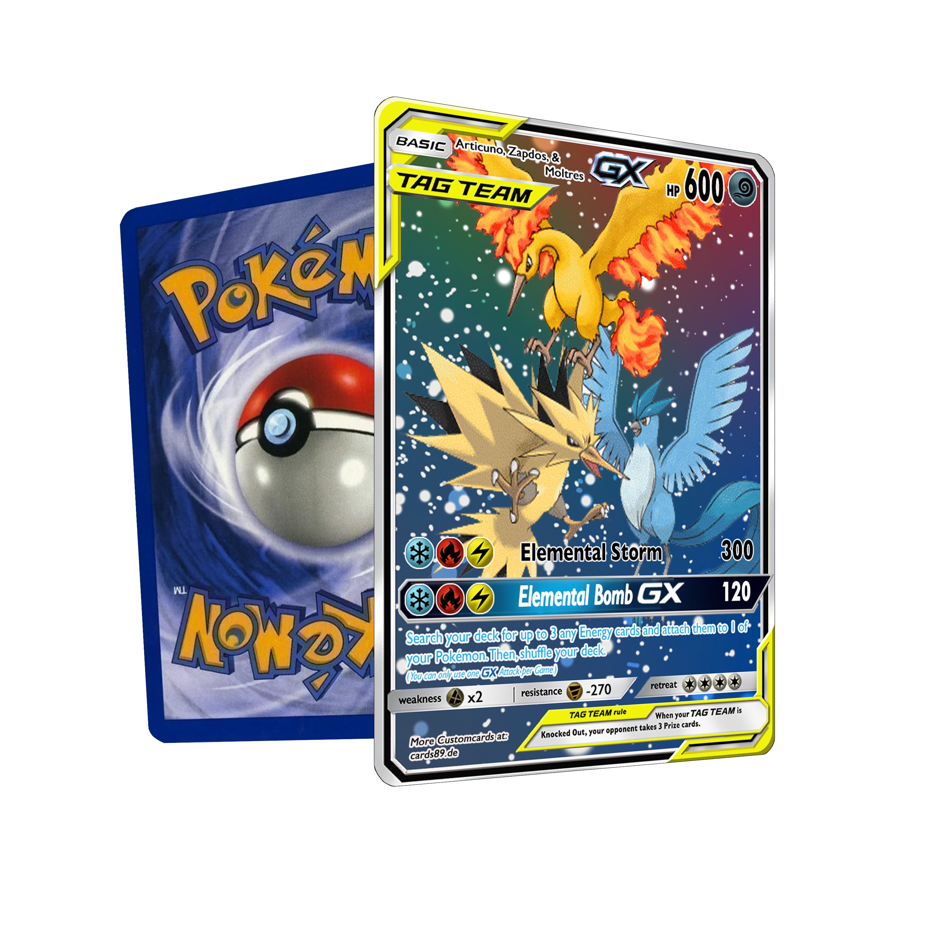 Holo Kanto Birds Articuno Zapdos Moltres Poke Custom Card - Etsy