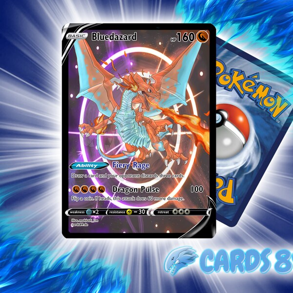 Charizard Blue Eyes White Dragon - Etsy