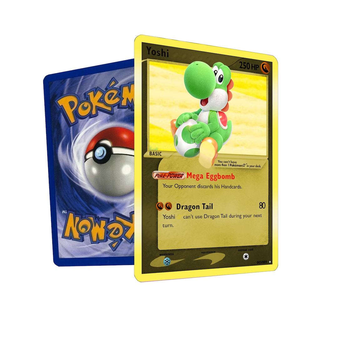 Holo Nintendo Yoshi Poke Custom Card - Etsy