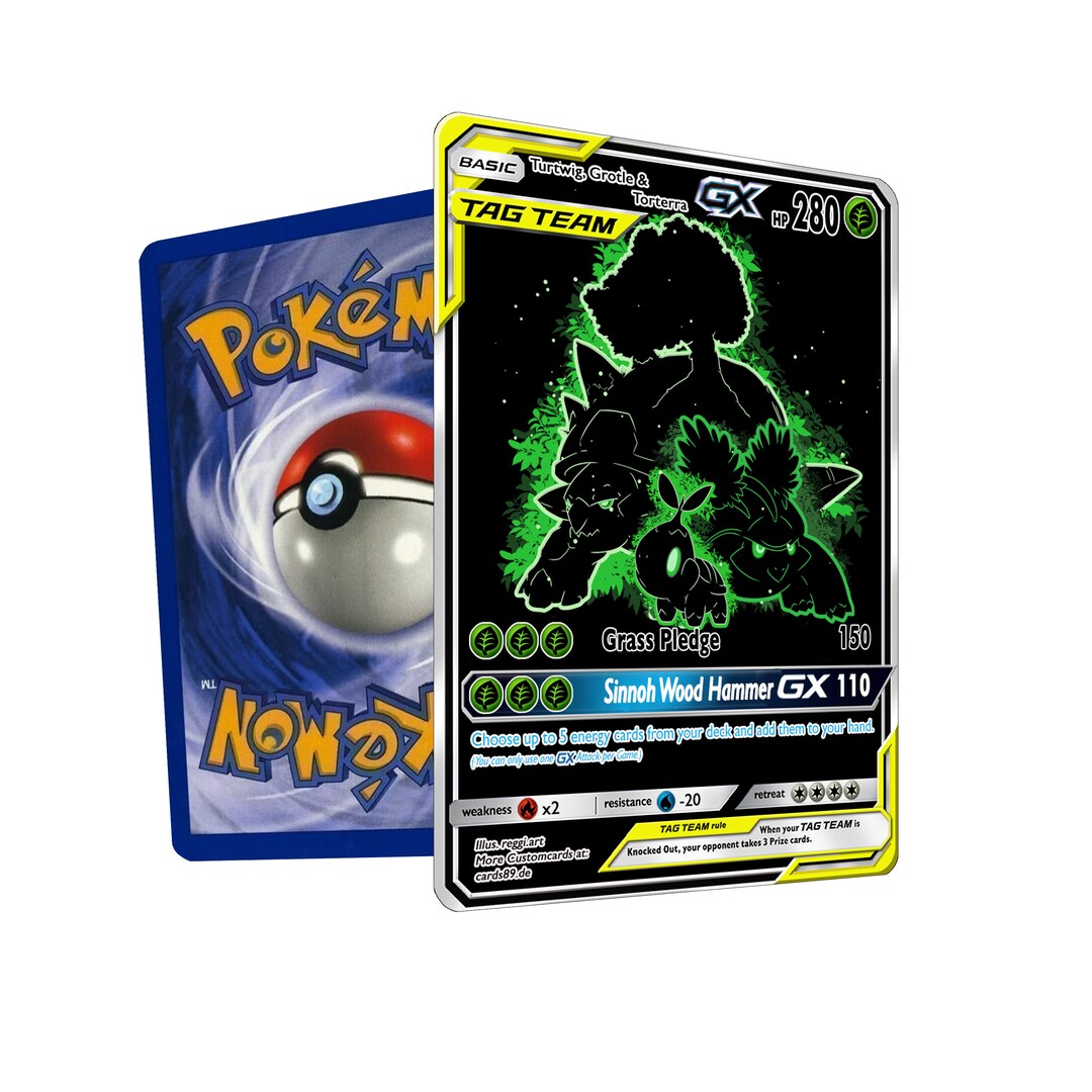 Holo Turtwig Grotle & Torterra Poke Custom Card - Etsy Sweden