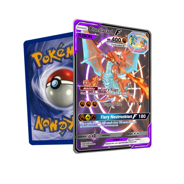 Blue Eyes Charizard Card - Etsy