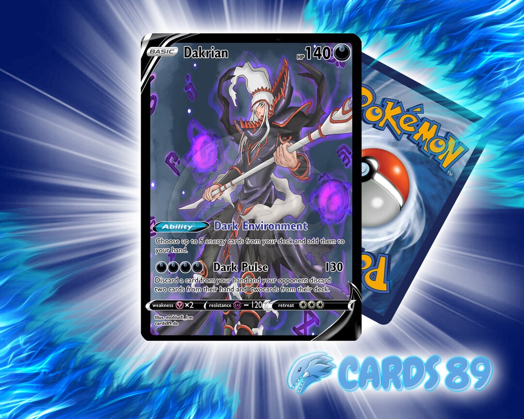 HANDMADE Pokemon Custom Card Hybrid Creature Inspiration: dark Magician ...