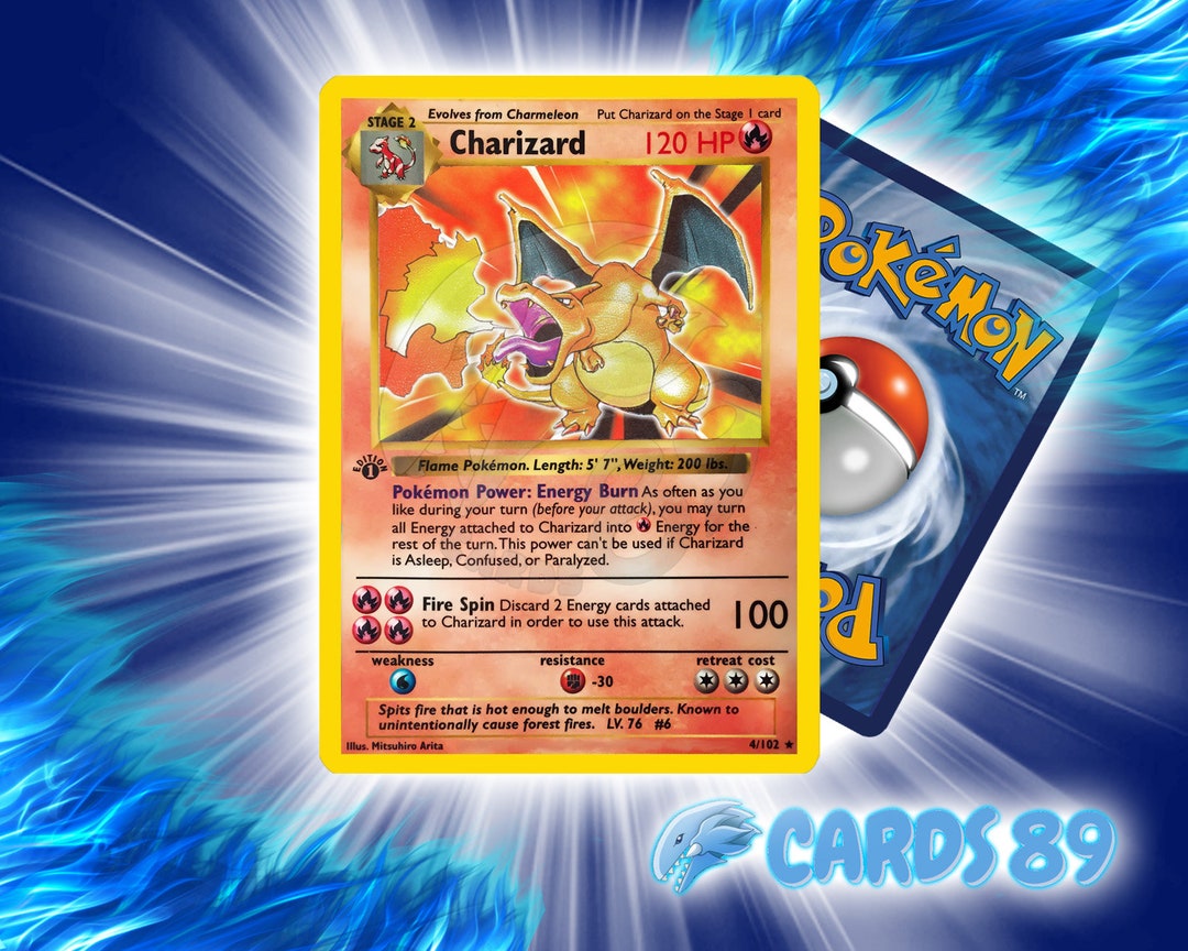 Pokemon Basic Charizard Charizard Holographic English - Etsy