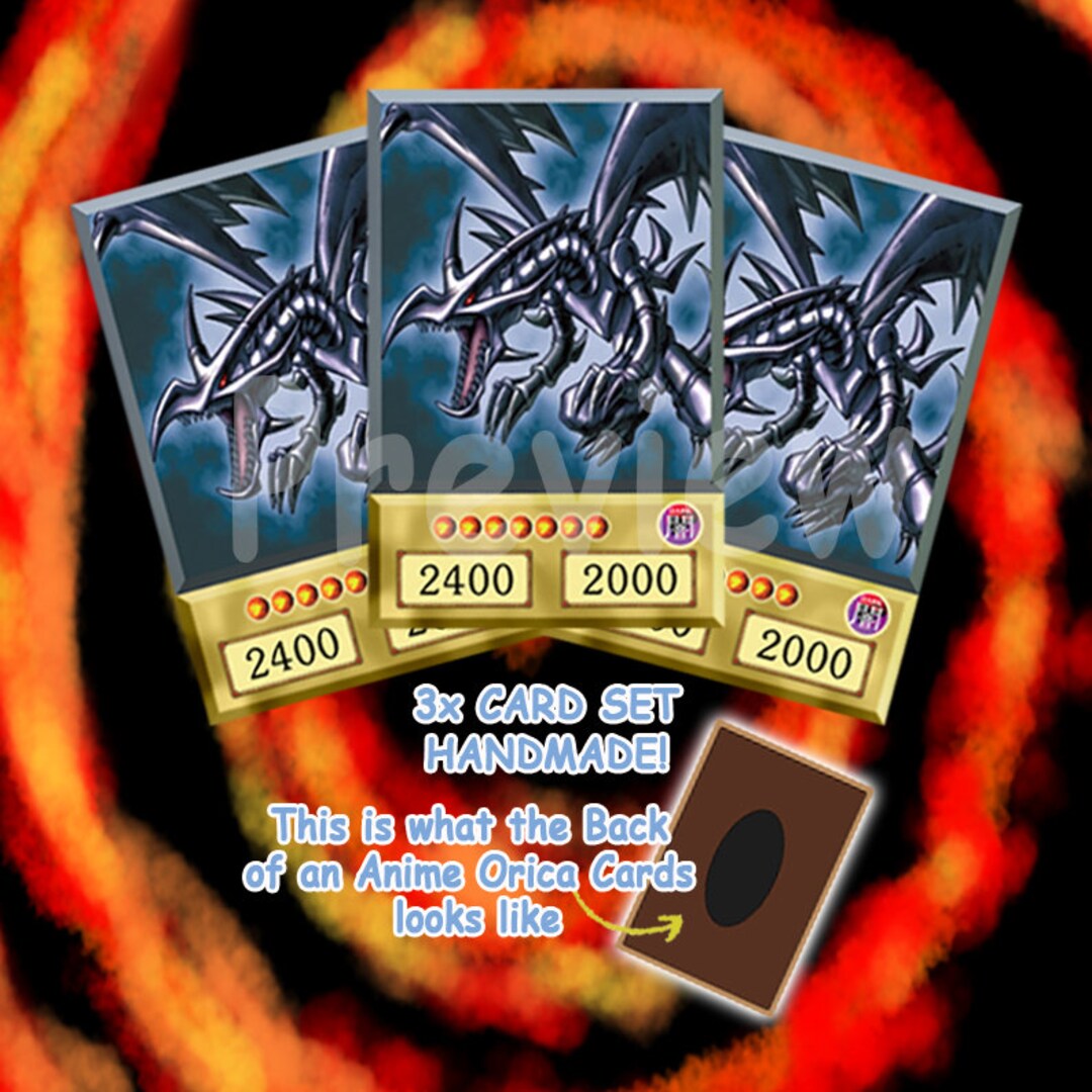Orica Anime Cards Red Eyes Black Dragon 3x Cards SET - Etsy