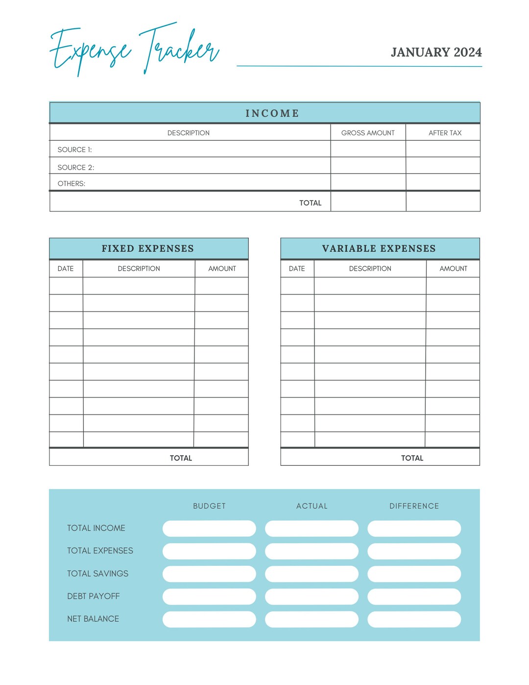 Expense Tracker - Etsy