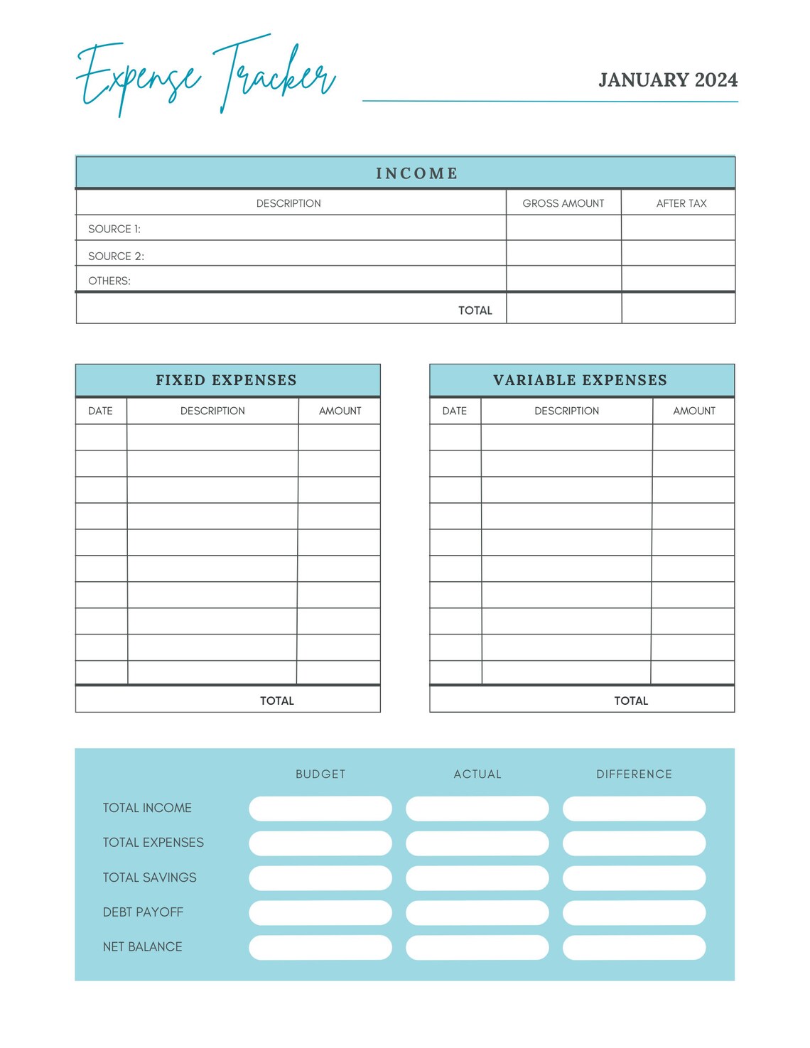 Expense Tracker - Etsy