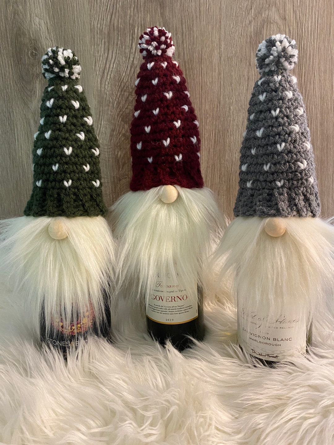 Snowy Gnome Wine Bottle Topper - Etsy