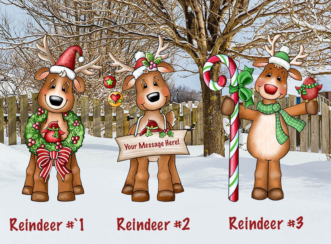 Reindeer Christmas Decor - Christmas Reindeer Yard Prop - Christmas ...