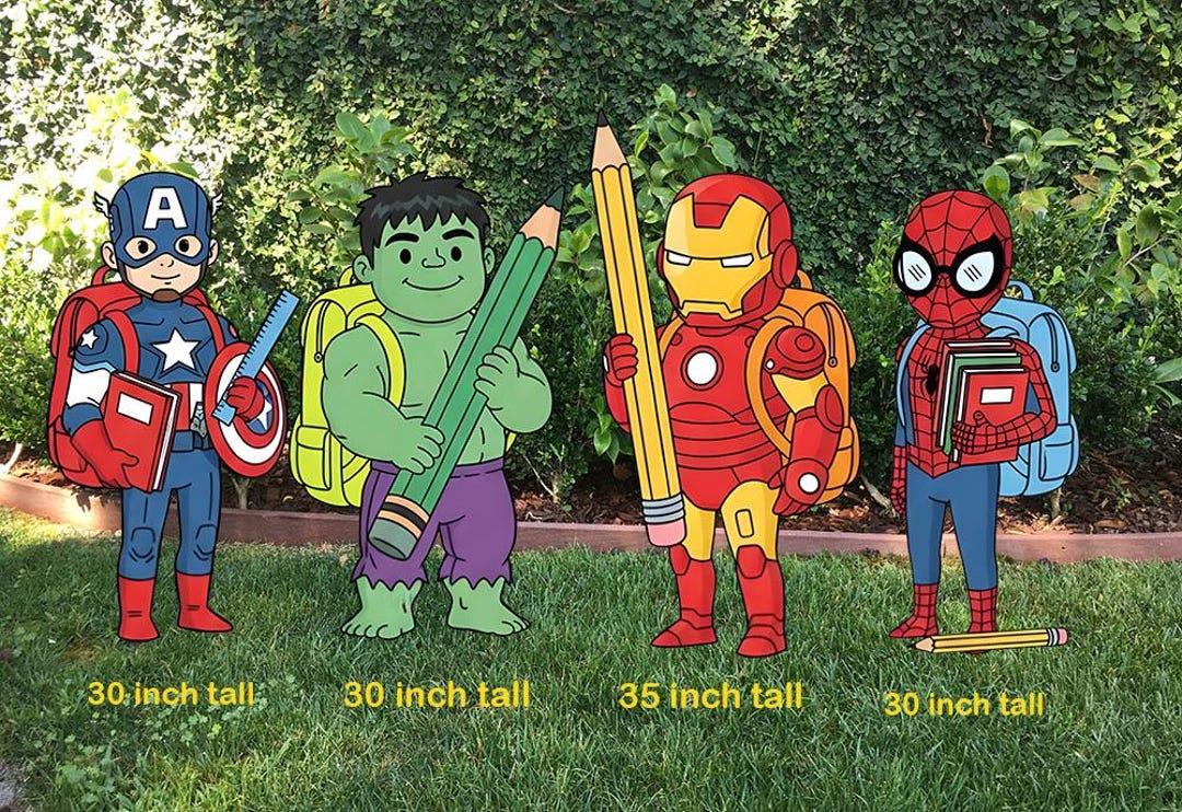 Superhero Back to School Yard Decor, Superhero School Decor, Spiderman ...