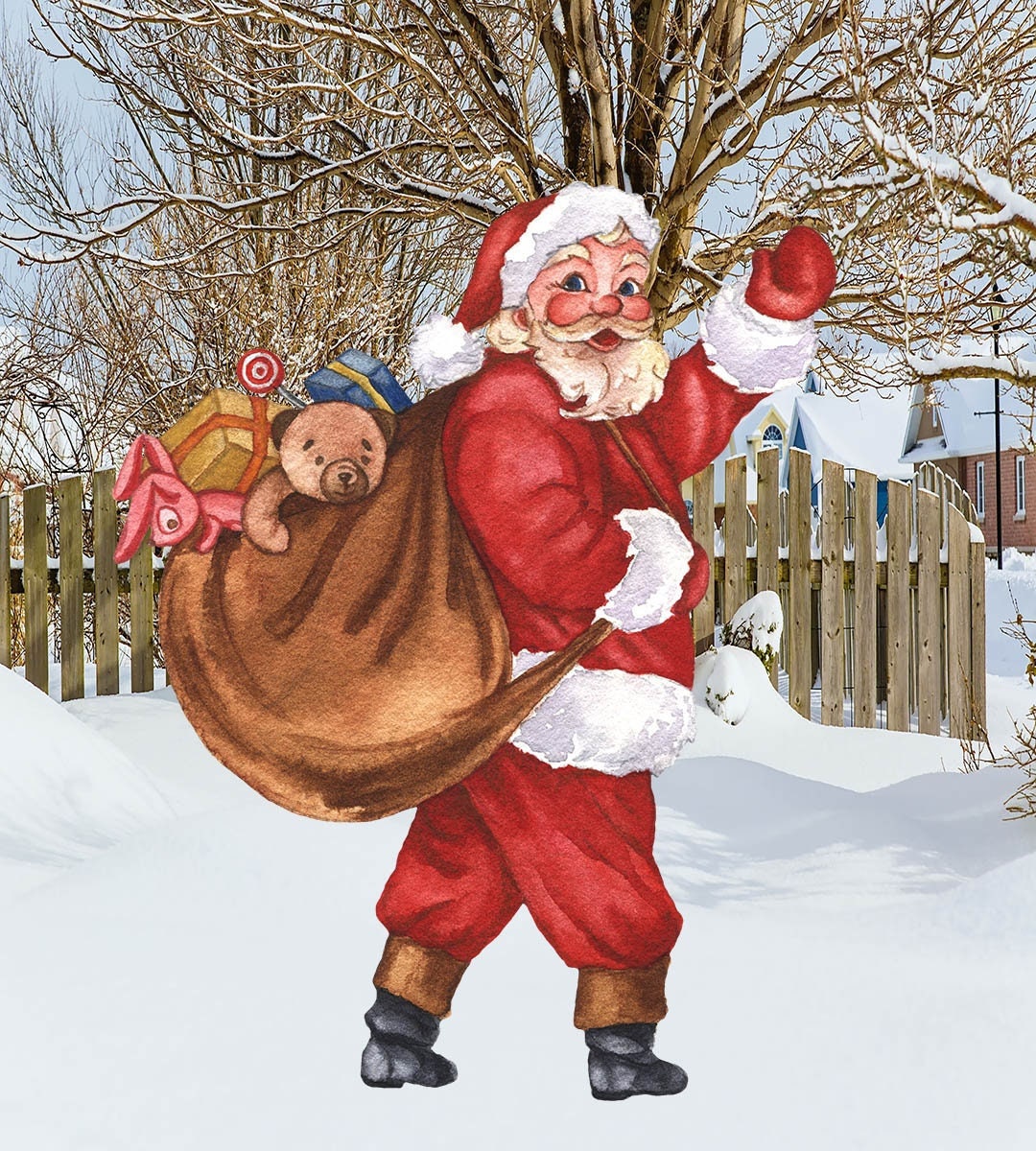 Funny Santa Christmas Yard Decorations From Wood