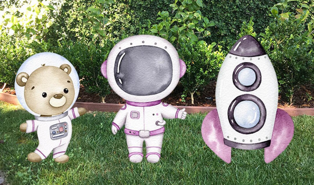 Pink Astronaut Party - Space Earth Rocket Astronaut Yard Decor - Etsy