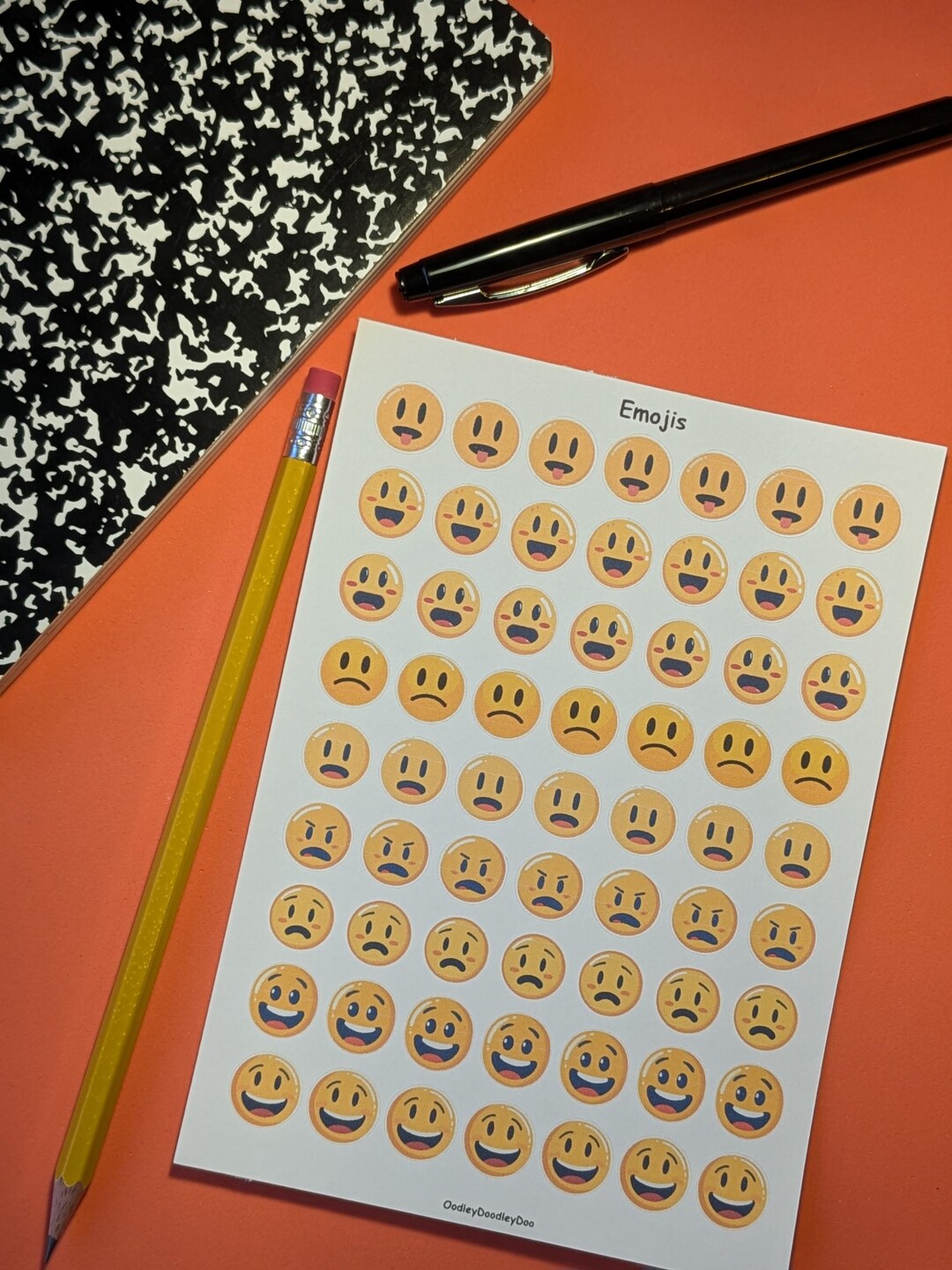 Emoji Face Mini Sticker Sheet Kiss Cut \ 63 Mini Stickers - Etsy