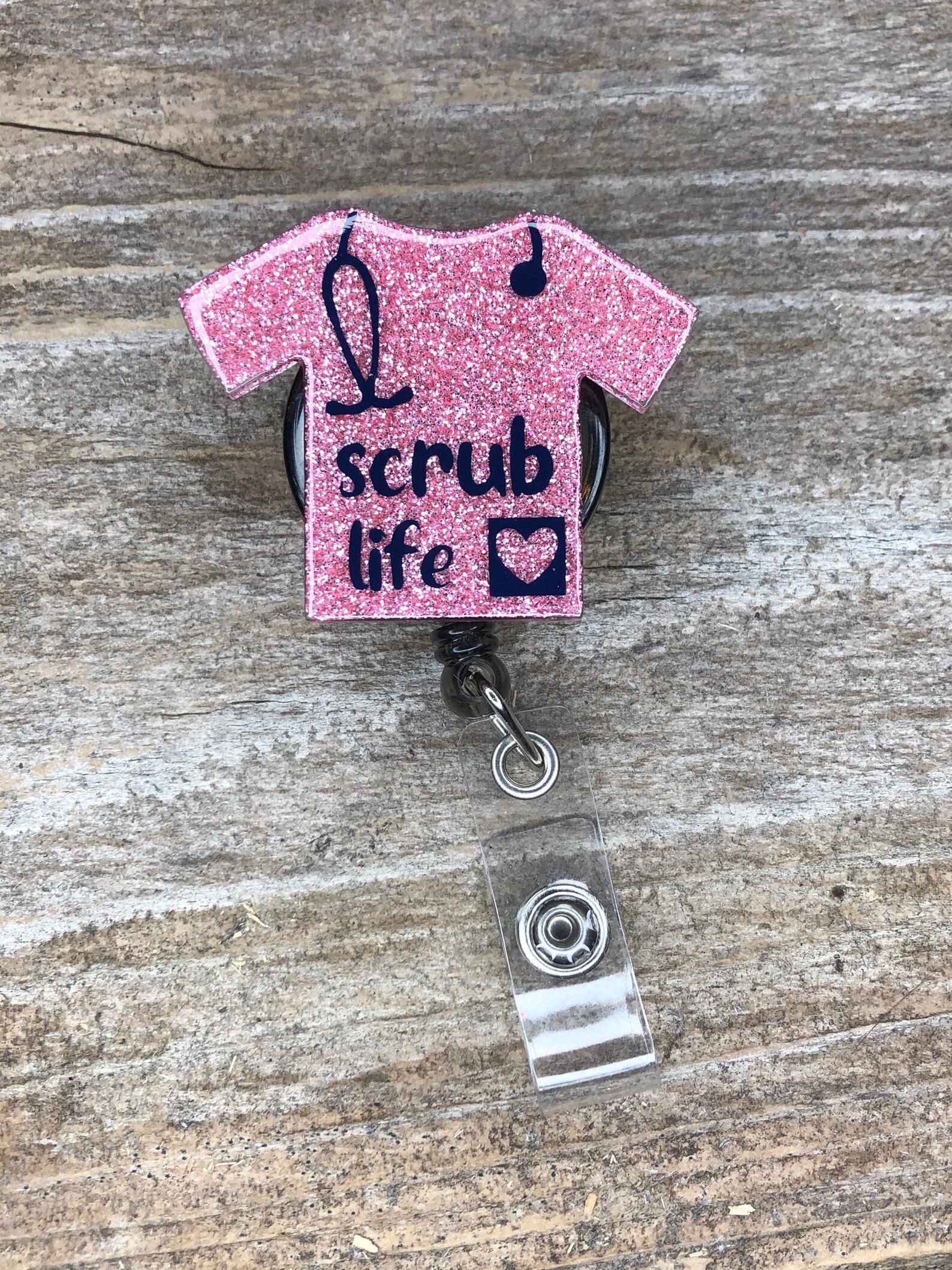 Scrub Top Badge Reel Glitter Badge Reel Topper PSW Badge - Etsy UK